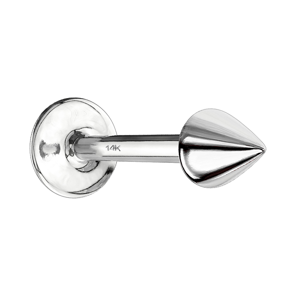 Micro labret in oro bianco 14k con cono, 91.90 CHF