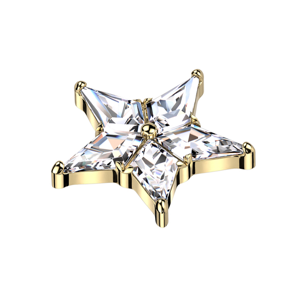 Dermal Anchor Stern vergoldet Kristalle silber, 48.90 CHF